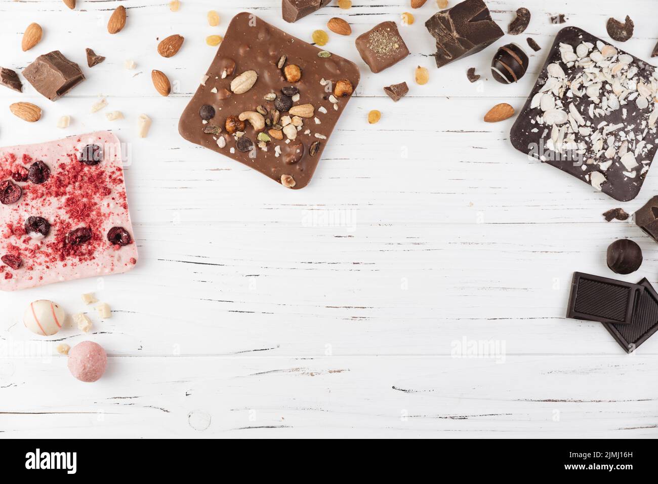 Top view chocolate bars Stock Photo - Alamy