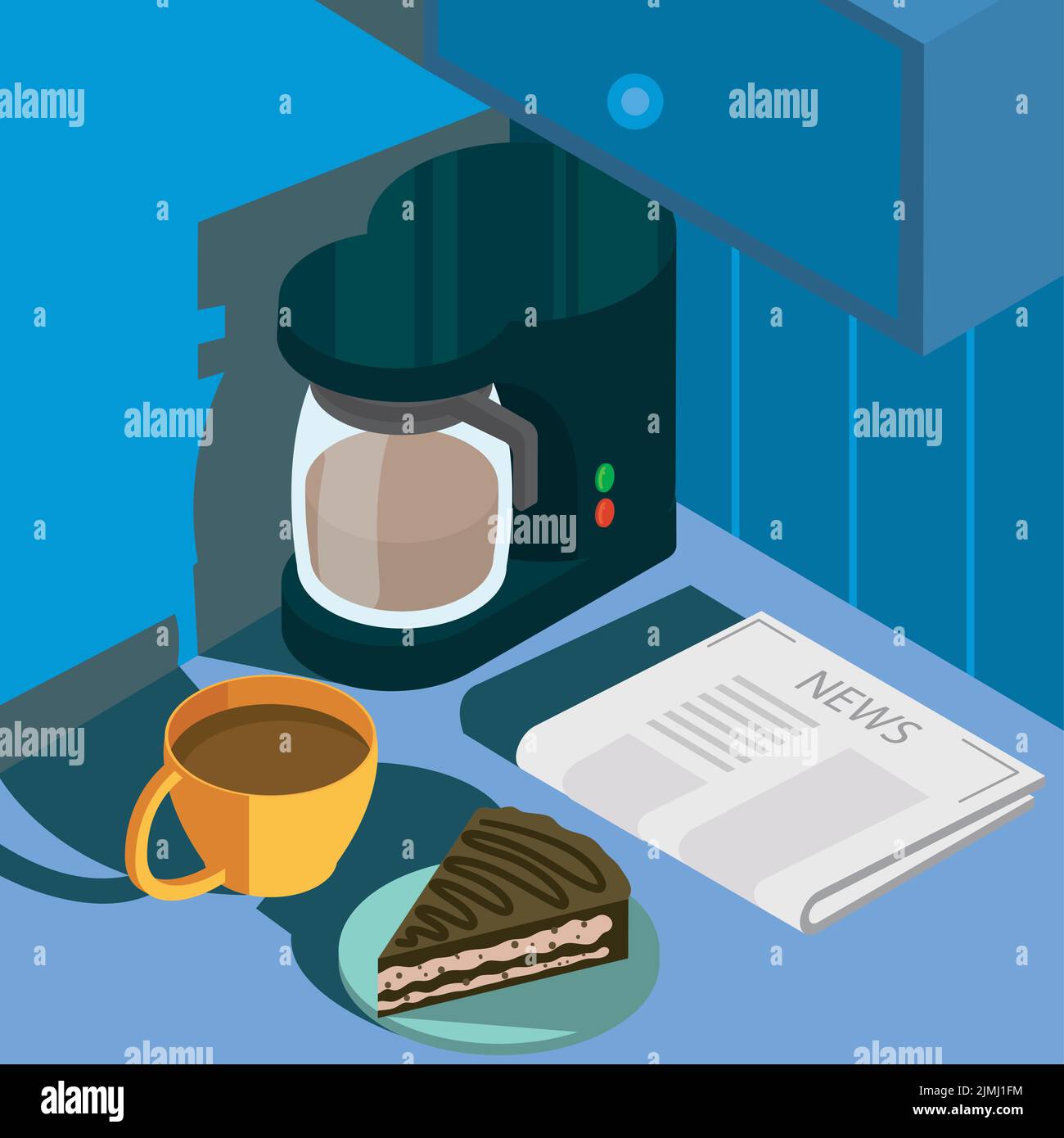 isometric coffee illustration Stock Vector Image & Art - Alamy