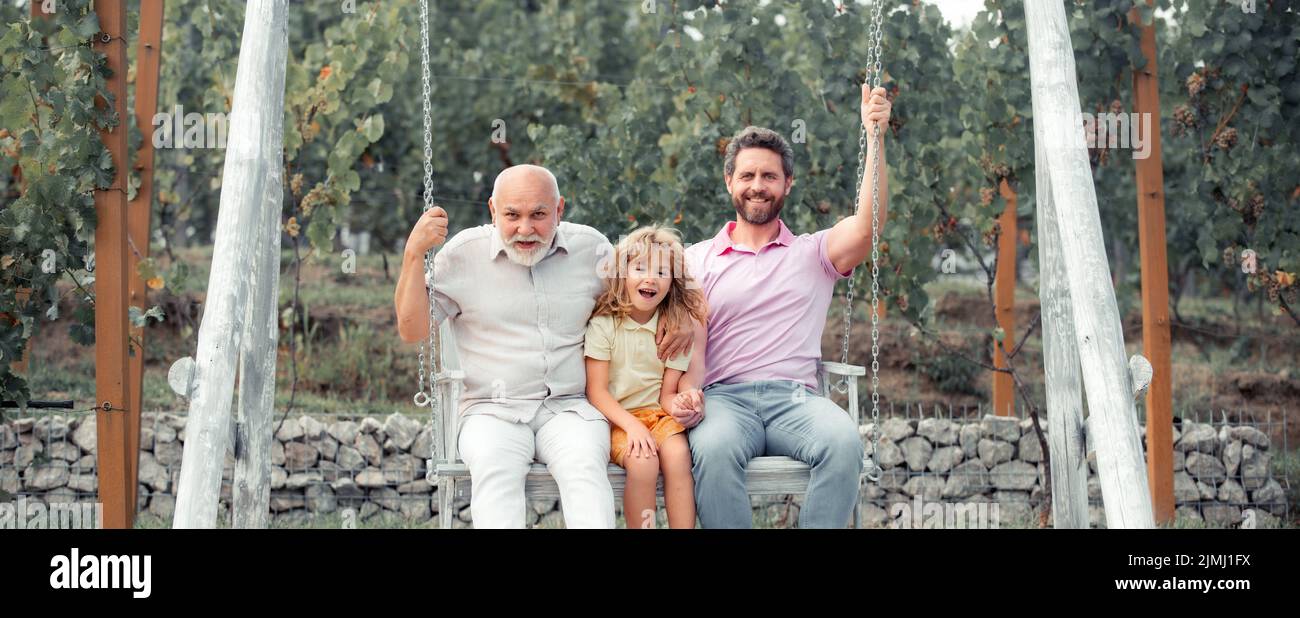 Men family weekend. Male generation family together with three ...