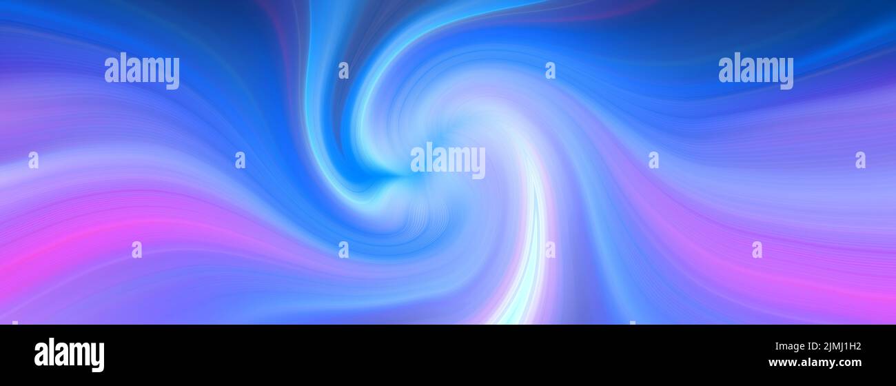 Spiral of luminous pink and blue lines. Smooth arcs of light. Abstract ...