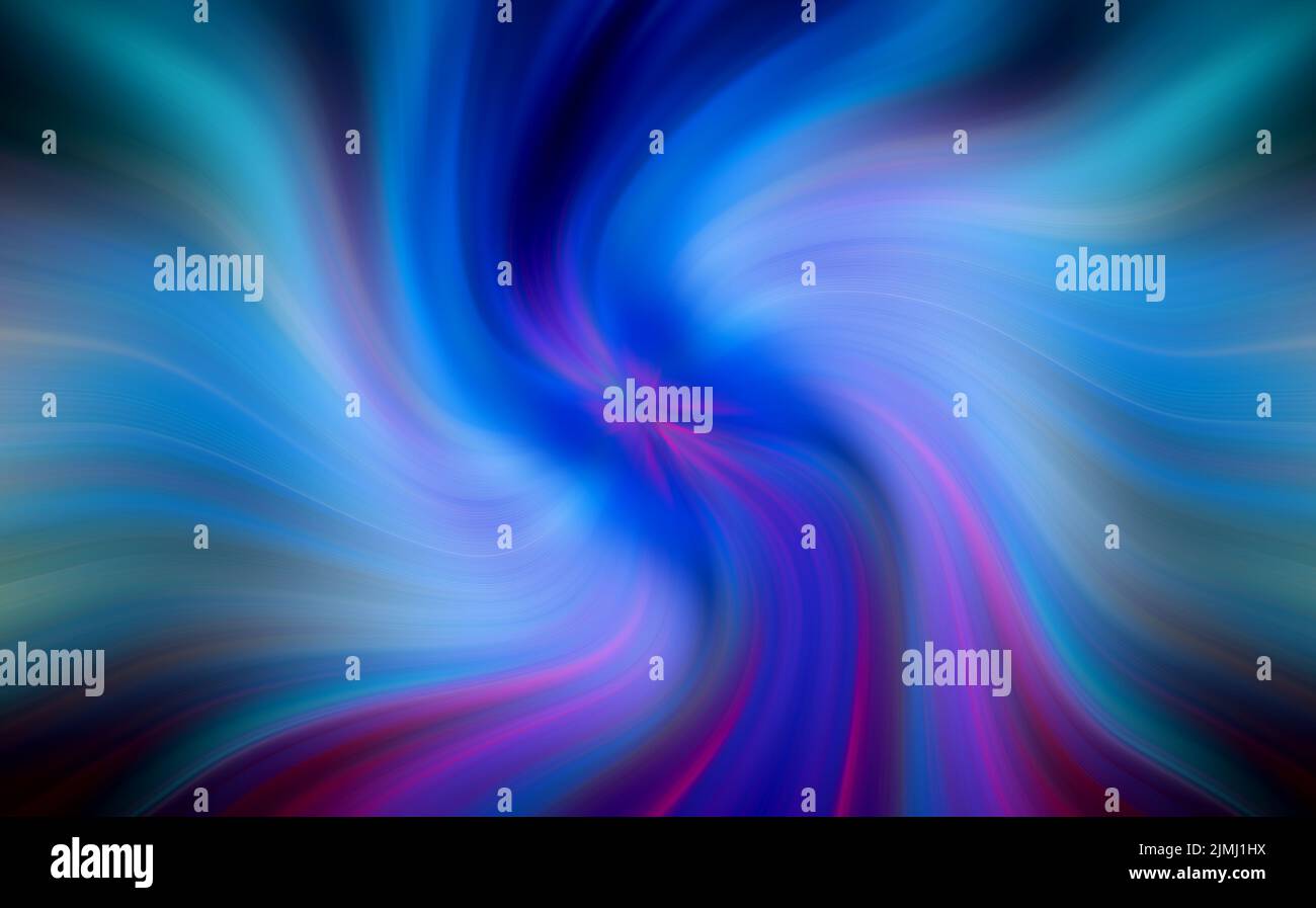 Spiral of luminous pink and blue lines. Smooth arcs of light. Abstract ...