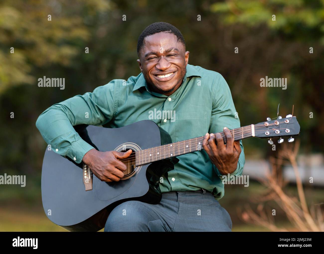 Man playing instrument international jazz day 1 Stock Photo - Alamy