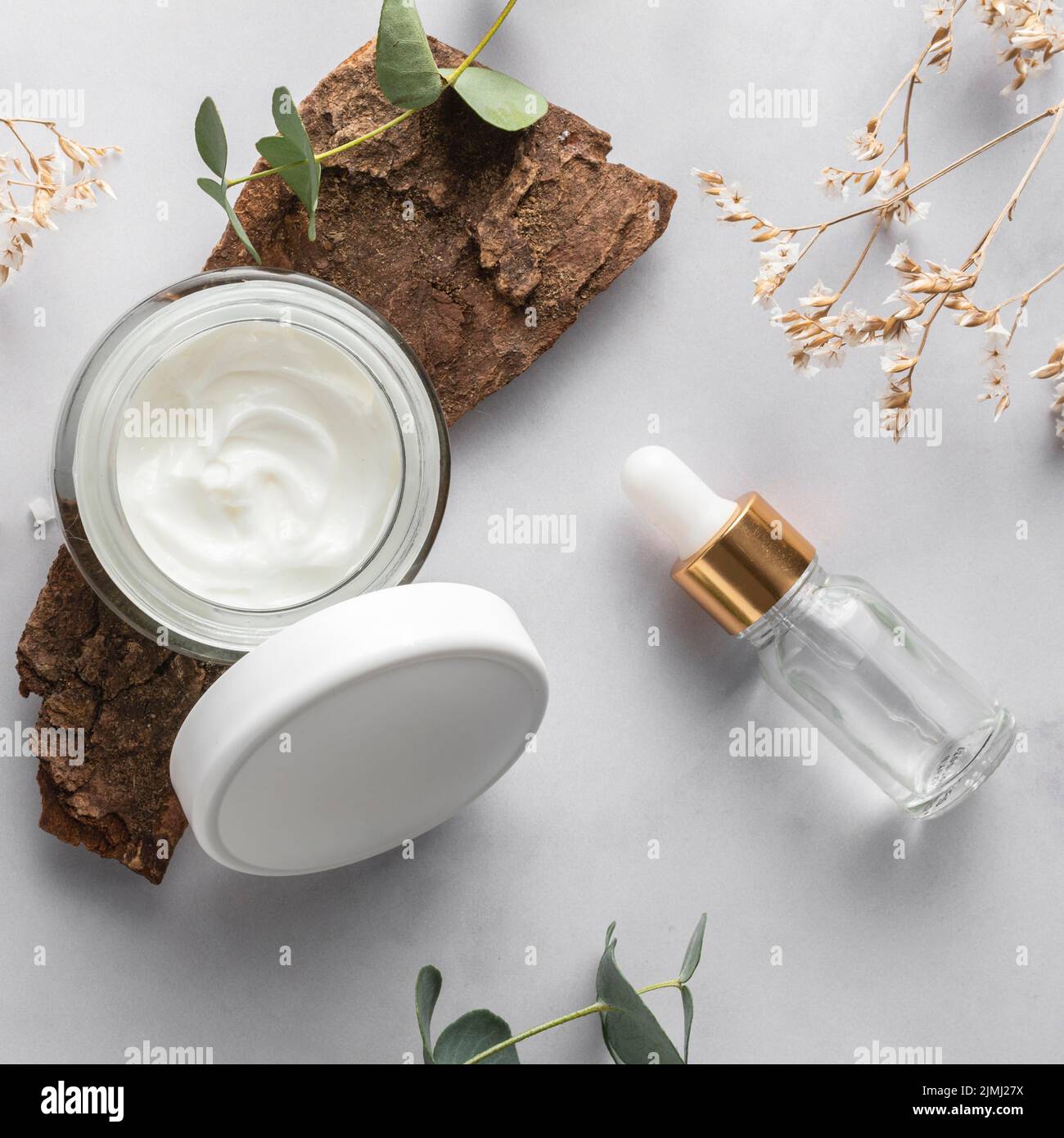 Natural products arrangement top view Stock Photo - Alamy