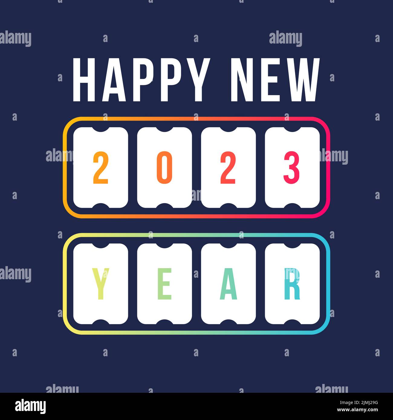 happy new year with 2023 scoreboard. concept of flipboard numerical ...