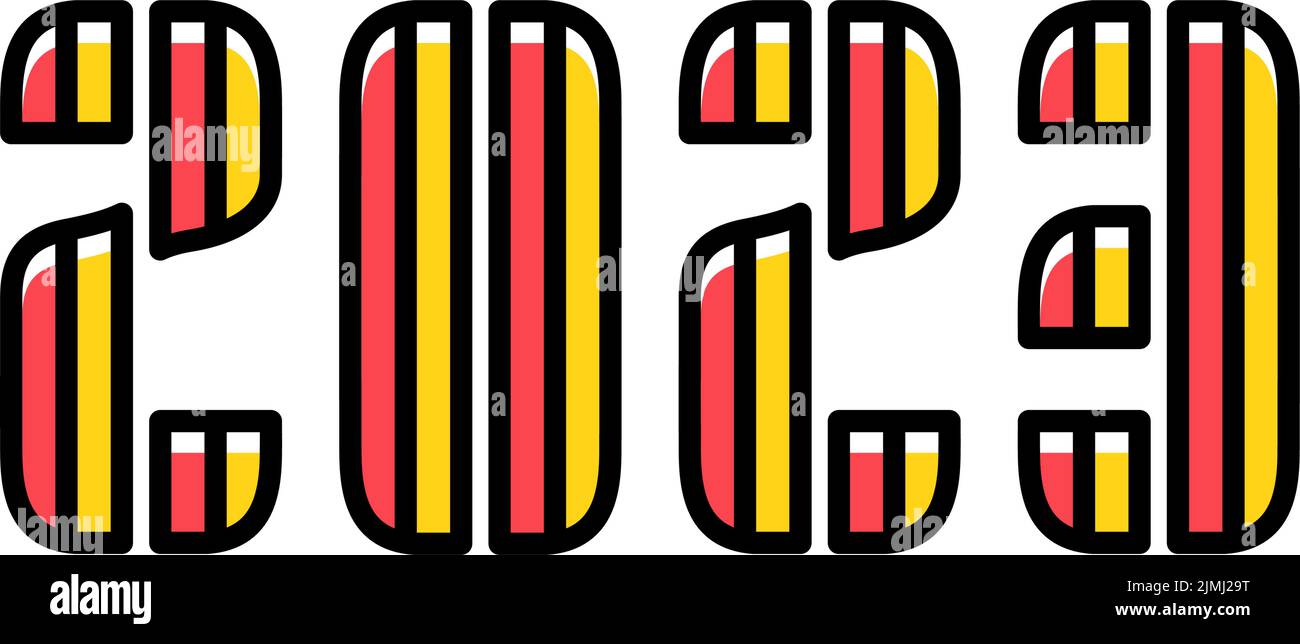 Happy new year 2023 with numbers vector illustration creative style ...