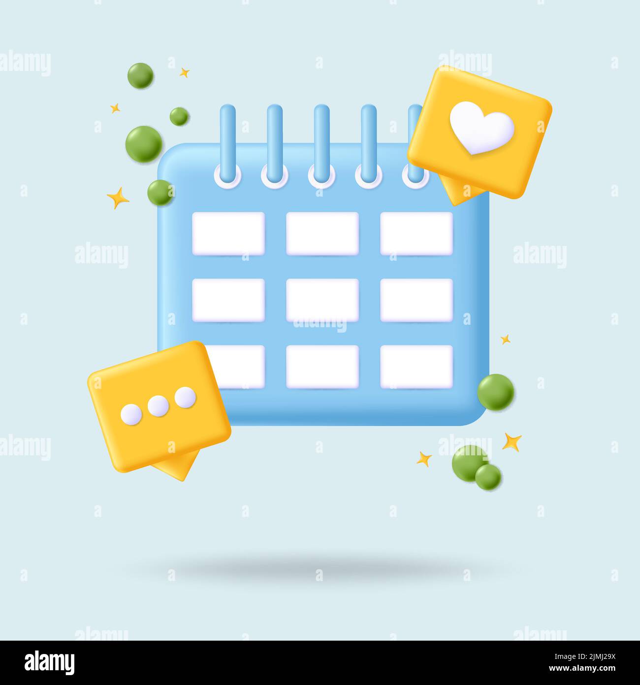 Calendar 3d vector icon. Time management diary sign. Planning agenda ...