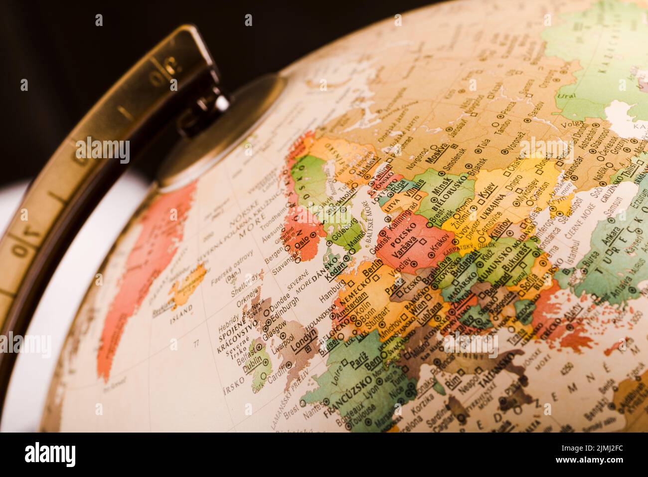 Close up old globe Stock Photo - Alamy