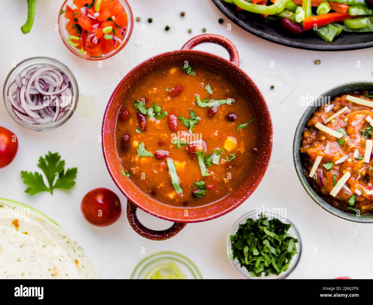 Pot chili mexican snacks Stock Photo - Alamy