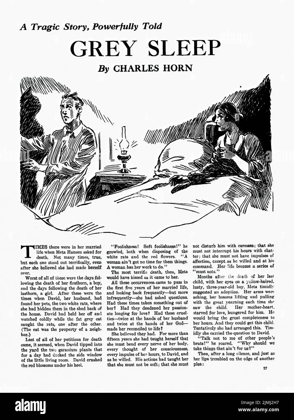 Grey Sleep, by Charles Horn. Illustration from Weird Tales, October ...