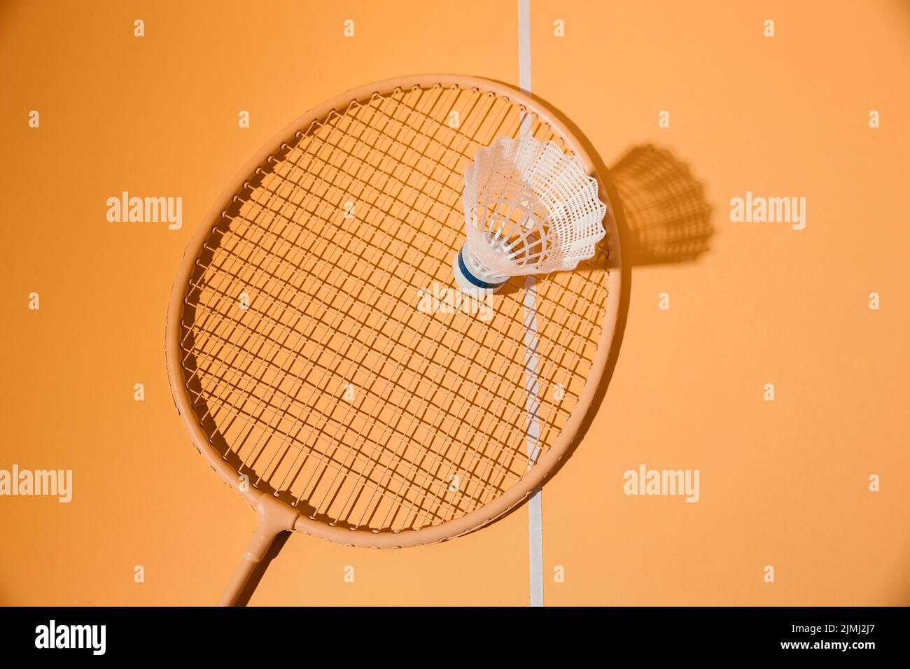 Badminton racket shuttlecock top view Stock Photo - Alamy
