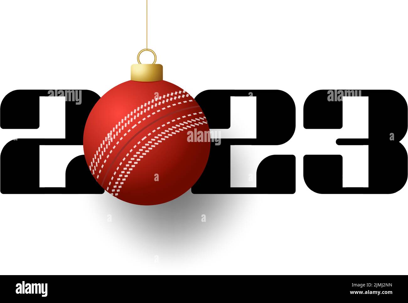 Cricket 2023 Happy New Year. Sports greeting card with golden cricket ...