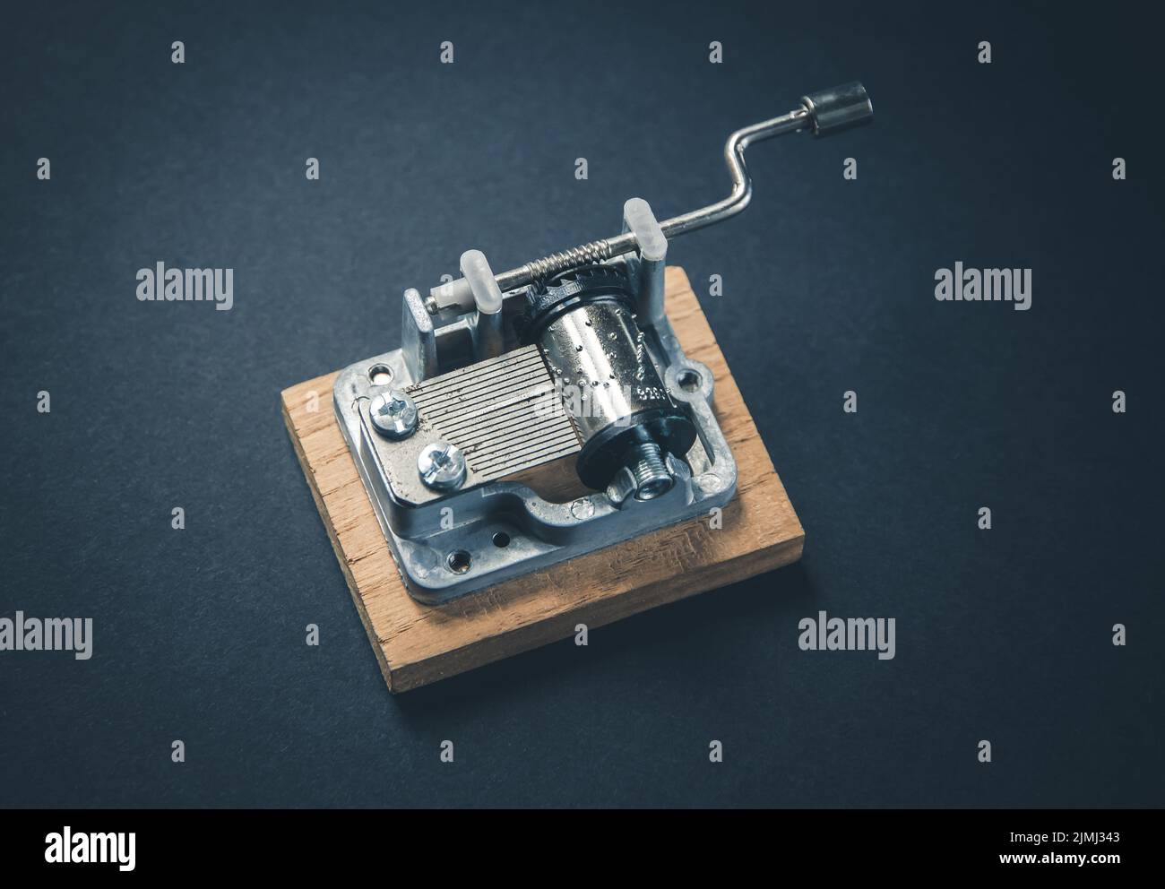Traditional music box isolated on black Stock Photo - Alamy