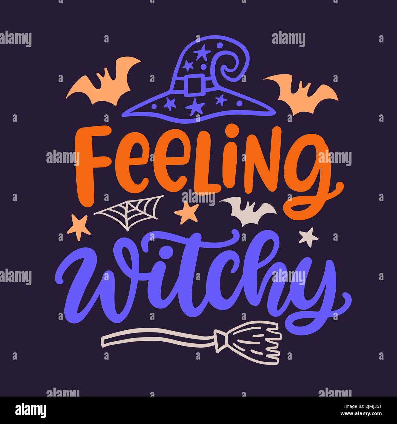 Feeling Witchy. Vector Halloween banner Stock Vector Image & Art - Alamy