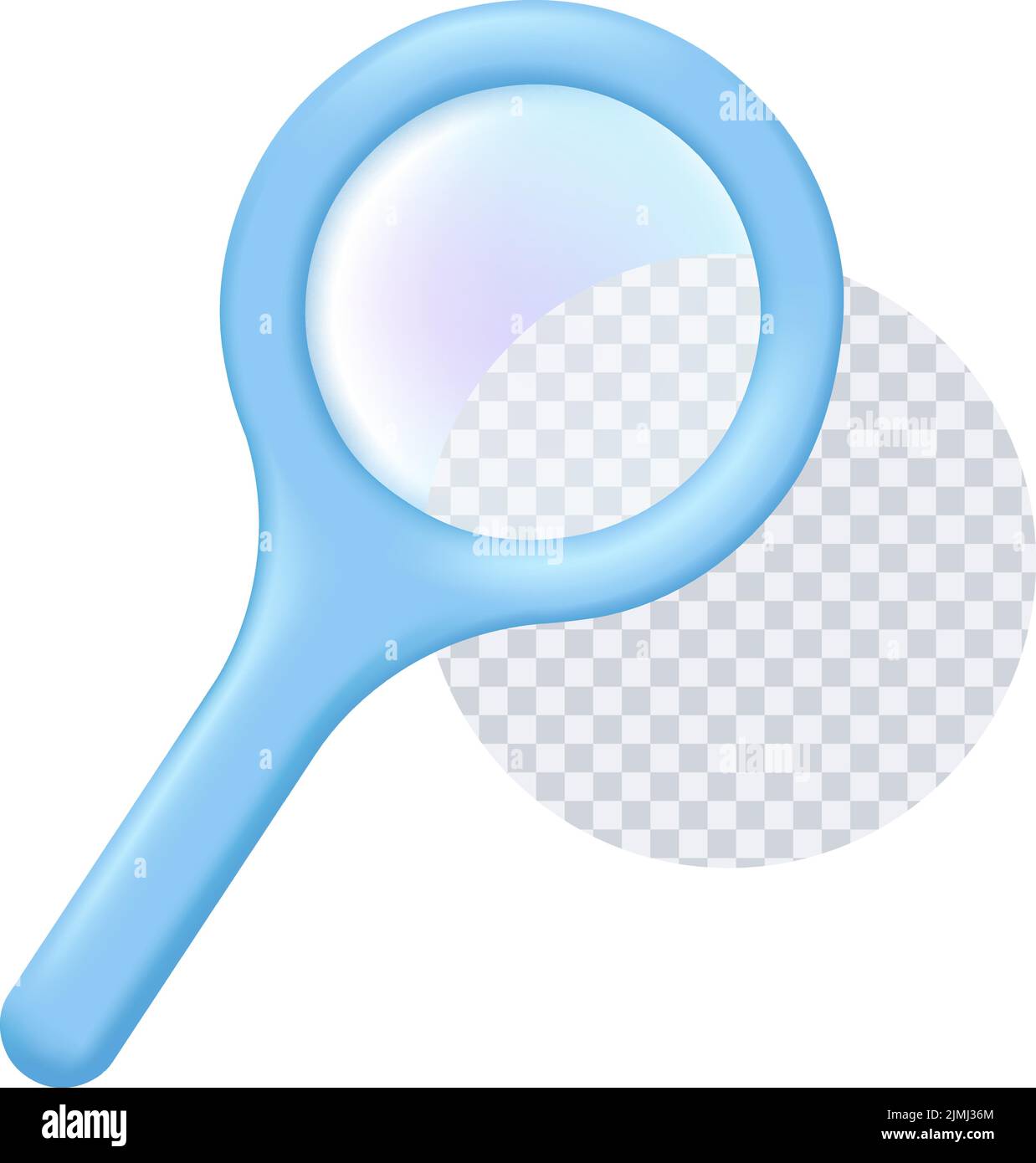 Magnifying glass 3d icon on transparent background. Search blue ...