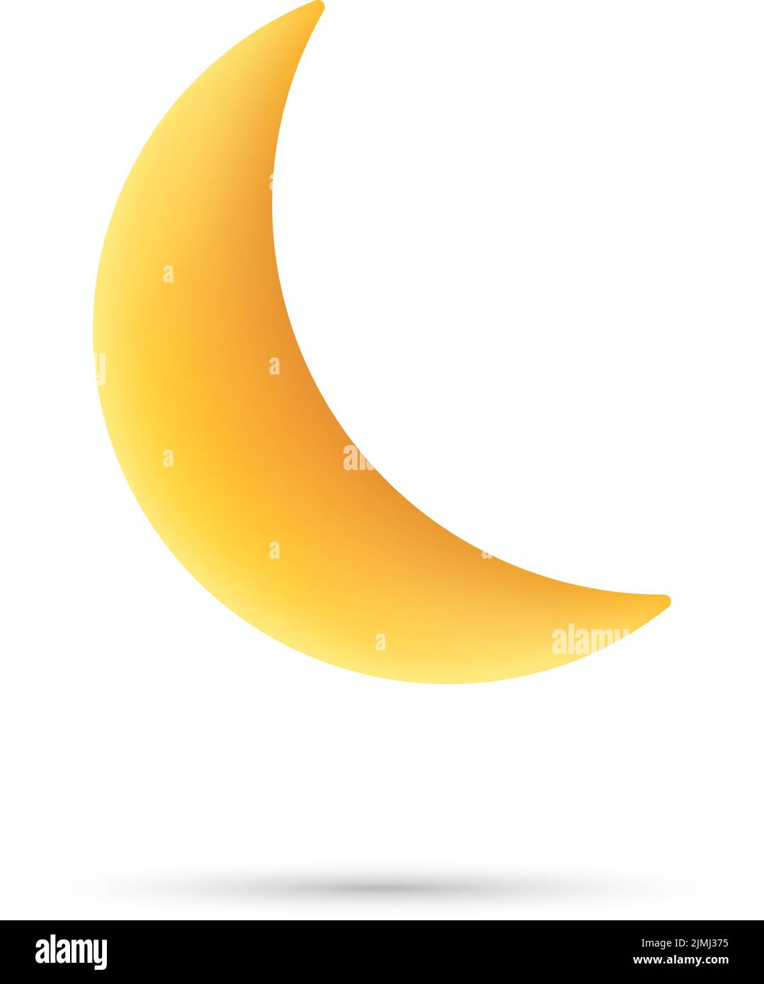 Half month and stars yellow. Realistic 3d symbol design. Vector ...