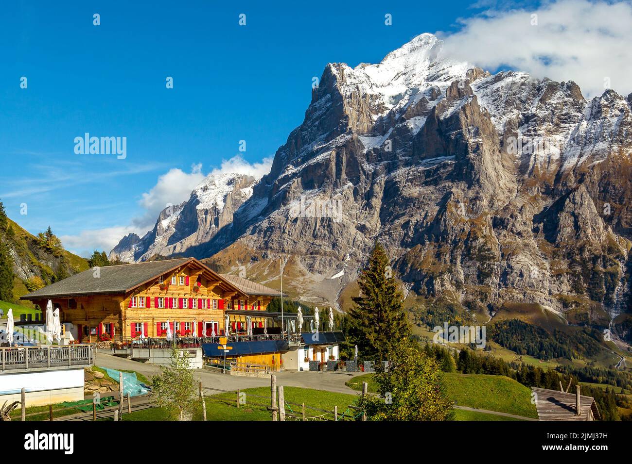 Grindelwald, Switzerland village and mountains view Stock Photo - Alamy