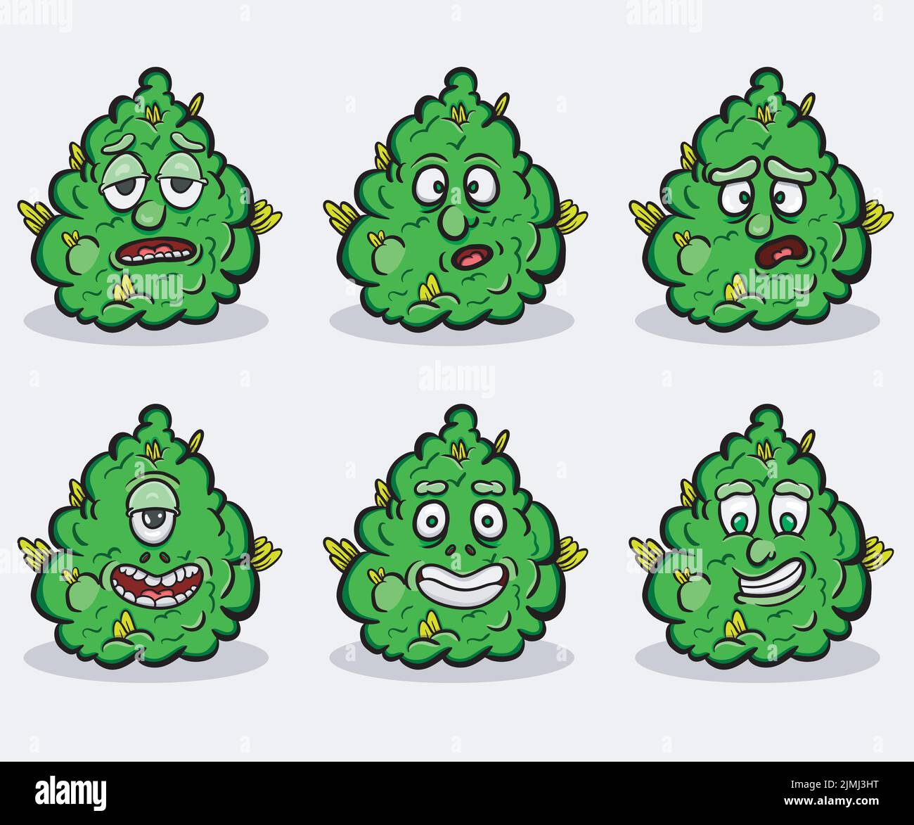A set of Vector Illustration Mascot cartoon characters of Marijuana Ice ...