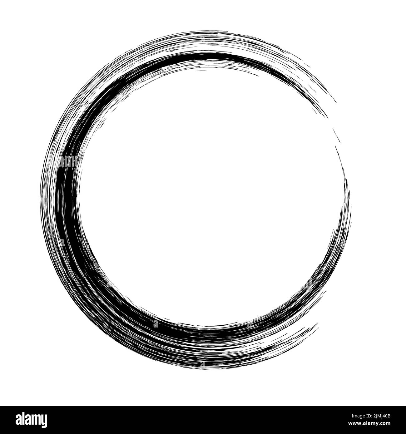 Round grudge frame isolated on white. Brush stroke circle. Easy to edit ...