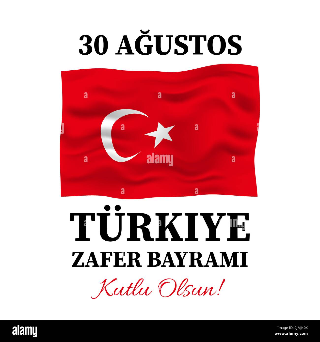 Turkey Victory Day lettering typography poster in Turkish. National ...