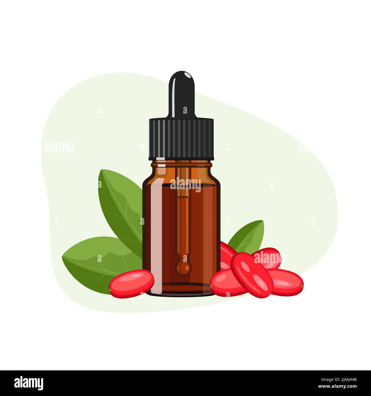 Barberry essential oil in brown glass bottle, herbal alternative ...