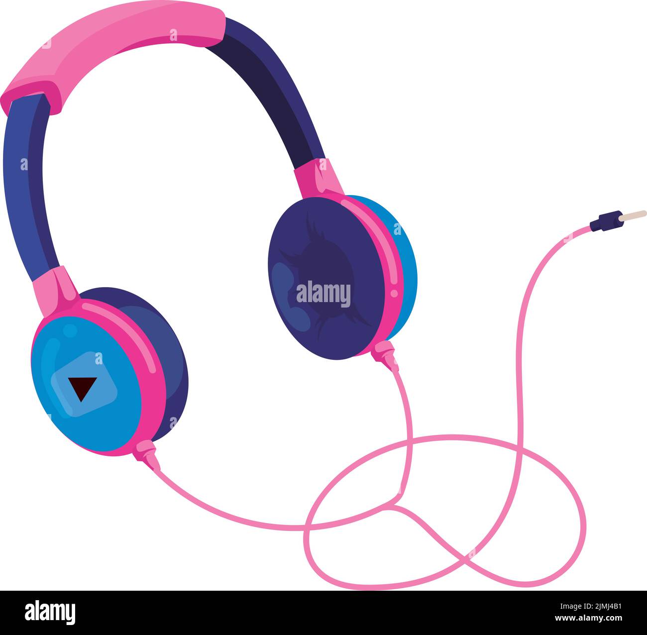 Pink headphones isolated music Stock Vector Images - Alamy