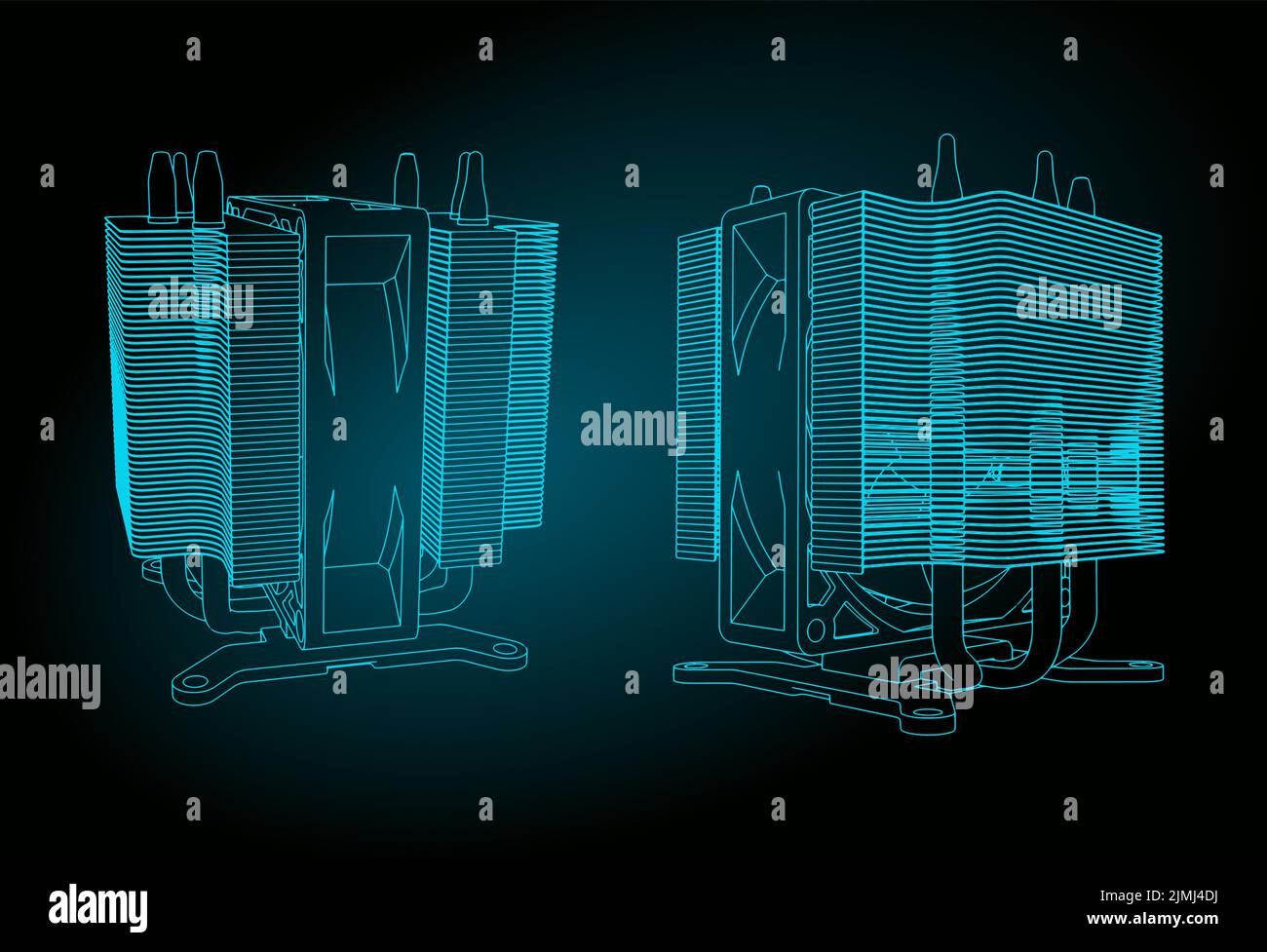 Stylized vector illustration of drawings of cpu cooler Stock Vector ...