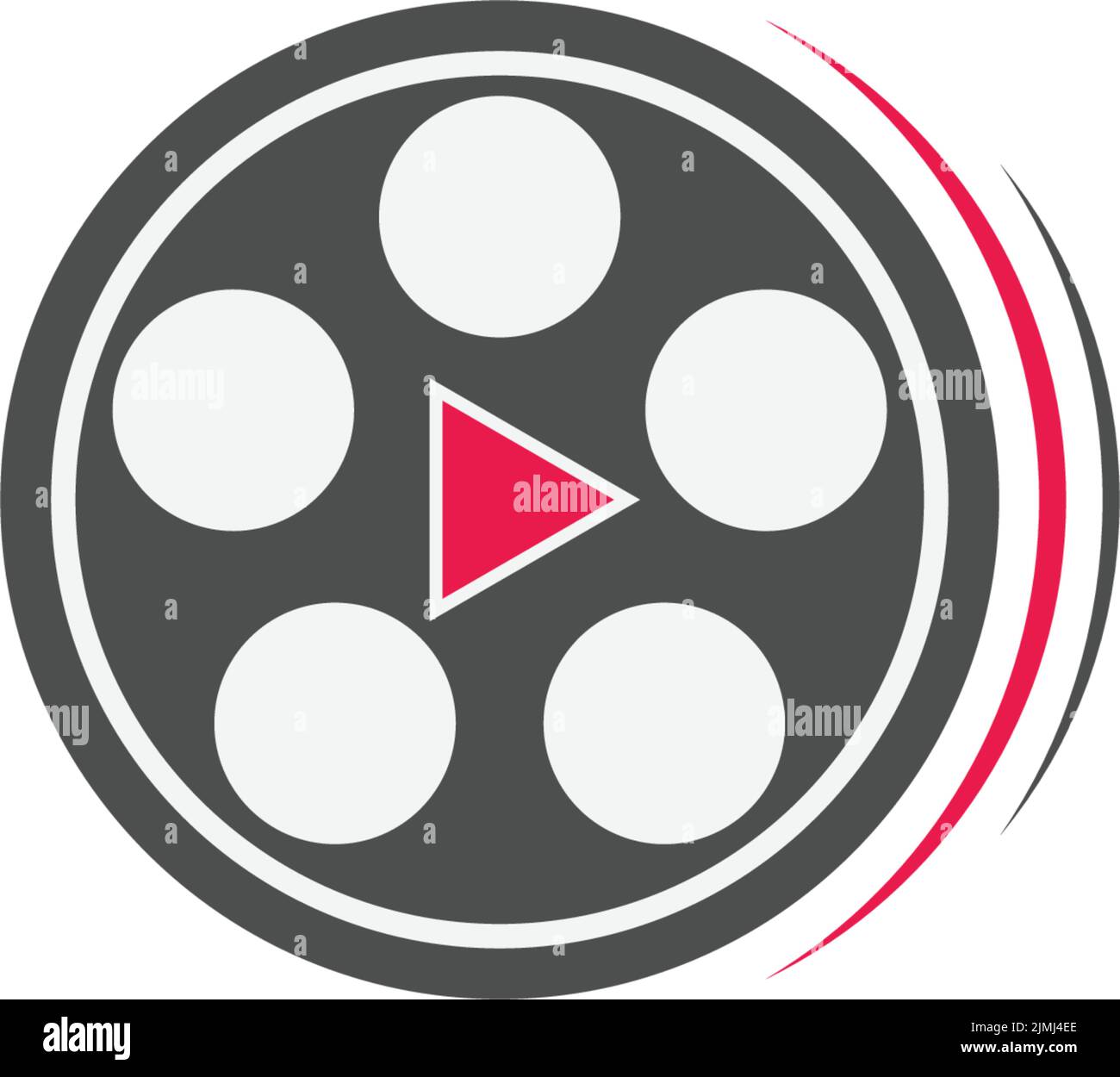A vector design of film reel logo and play icon isolated on white ...