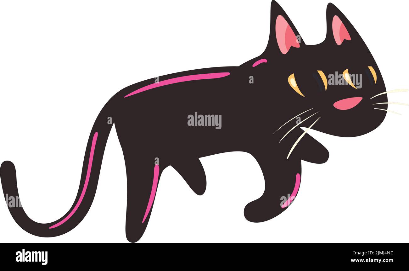 flat black cat Stock Vector Image & Art - Alamy