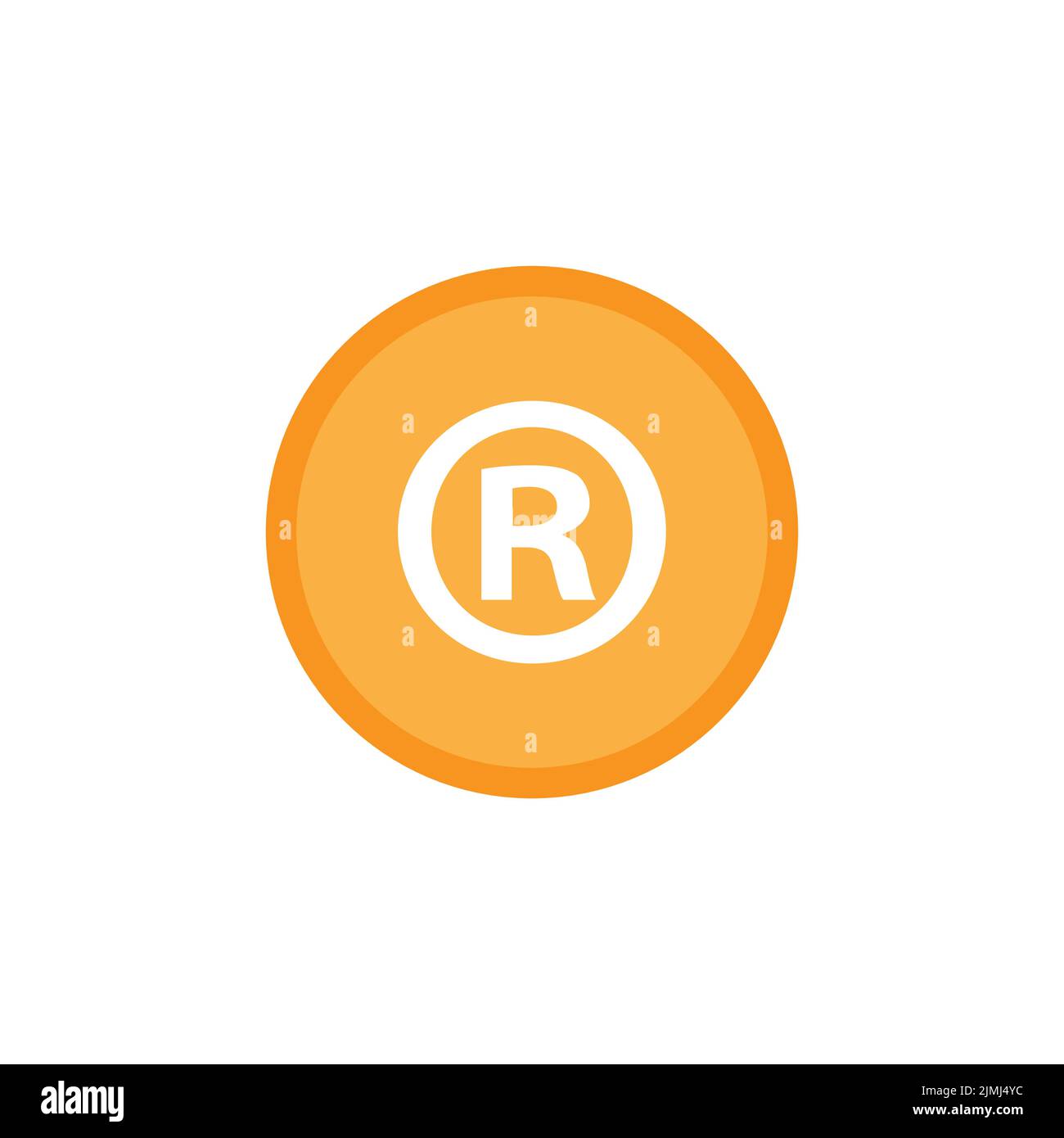 An orange Registered symbol on a white background Stock Vector Image ...