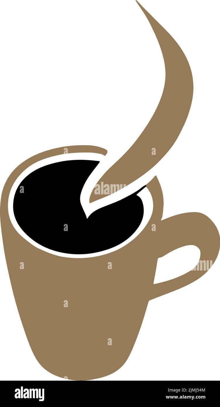 A vertical design of a cup of coffee isolated on white background Stock ...