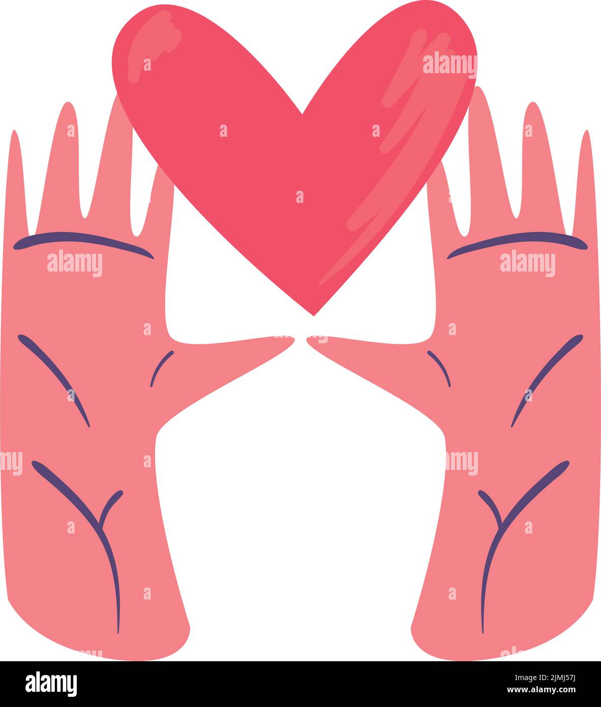 flat hands with heart Stock Vector Image & Art - Alamy