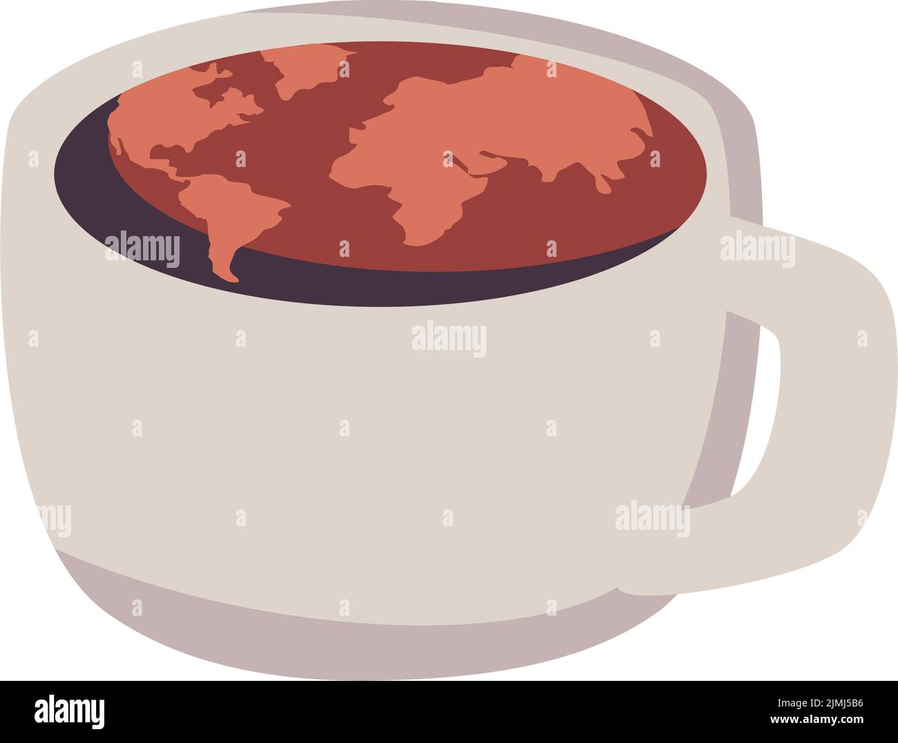 flat coffee mug with map Stock Vector Image & Art - Alamy