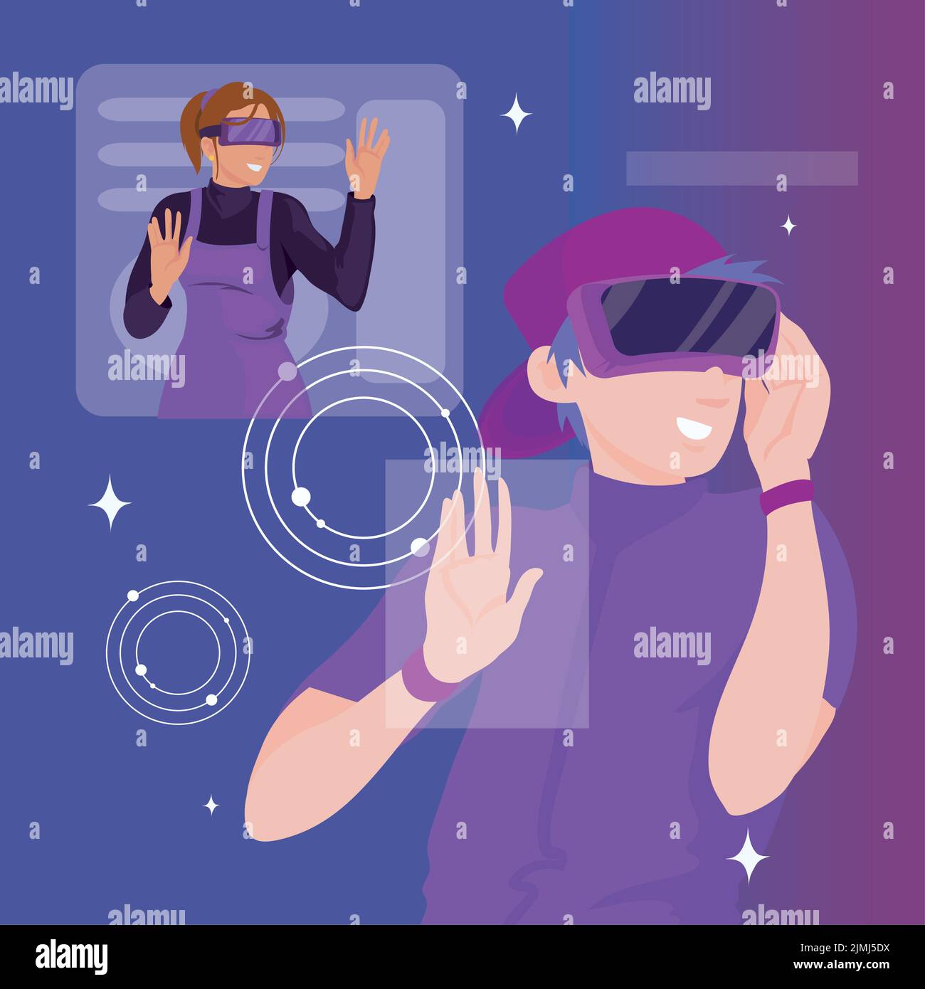 cartel of people on metaverse Stock Vector Image & Art - Alamy