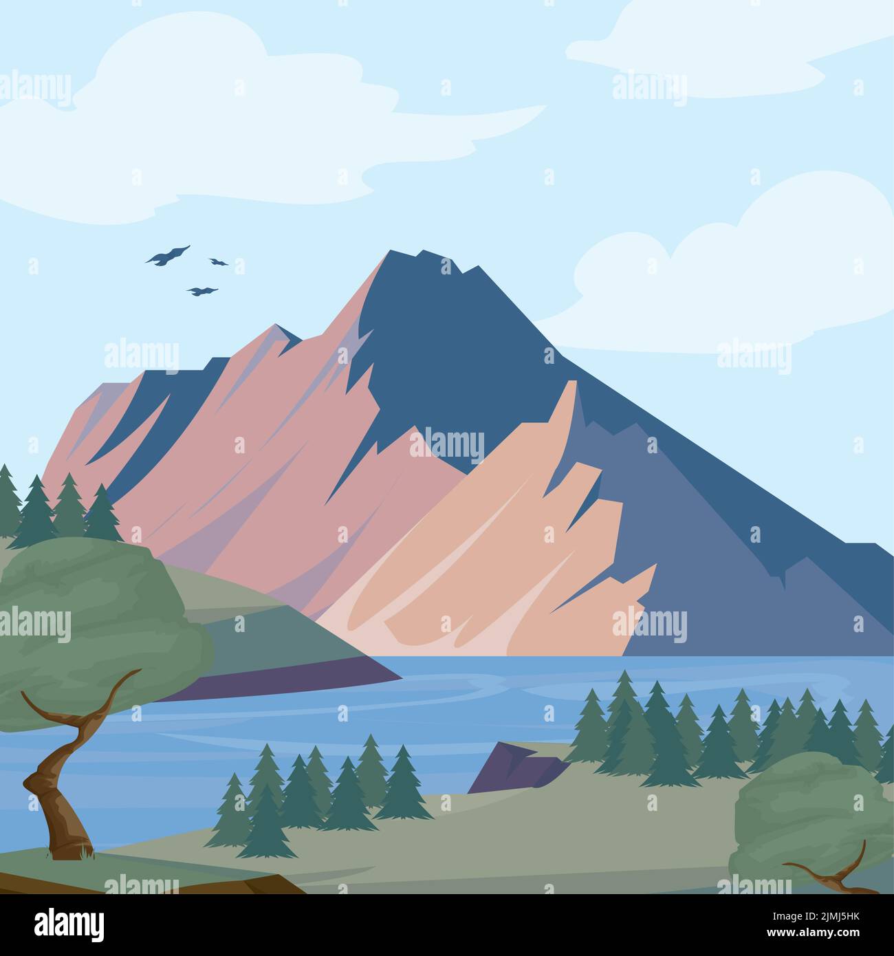 Alpine wonderland Stock Vector Images - Alamy