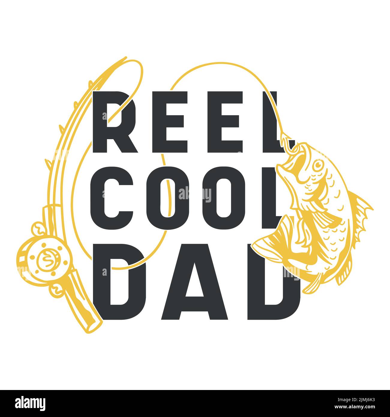 A fishing hobby dad badge on a white background Stock Vector Image ...