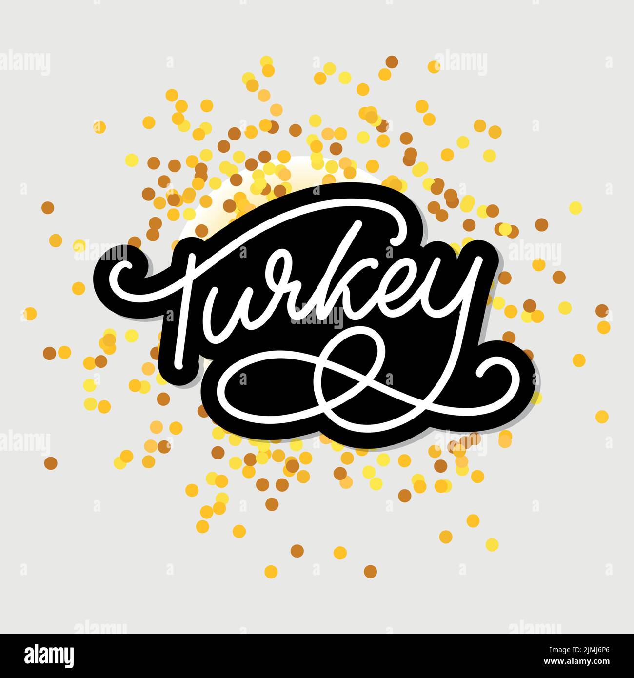 Turkey Lettering. Handwritten name of the country. Vector design ...