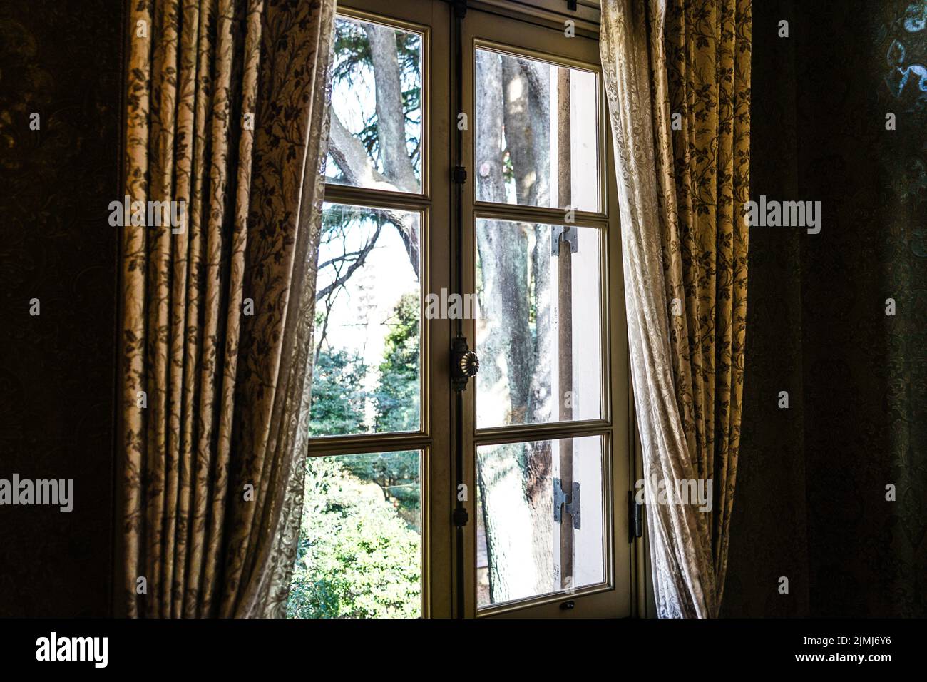 The window of the mansion Stock Photo - Alamy