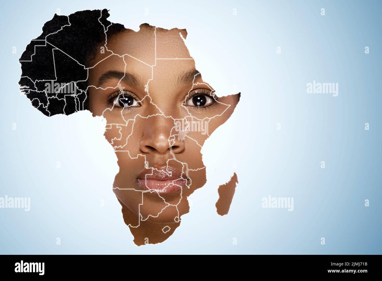Girl map africa face hi-res stock photography and images - Alamy