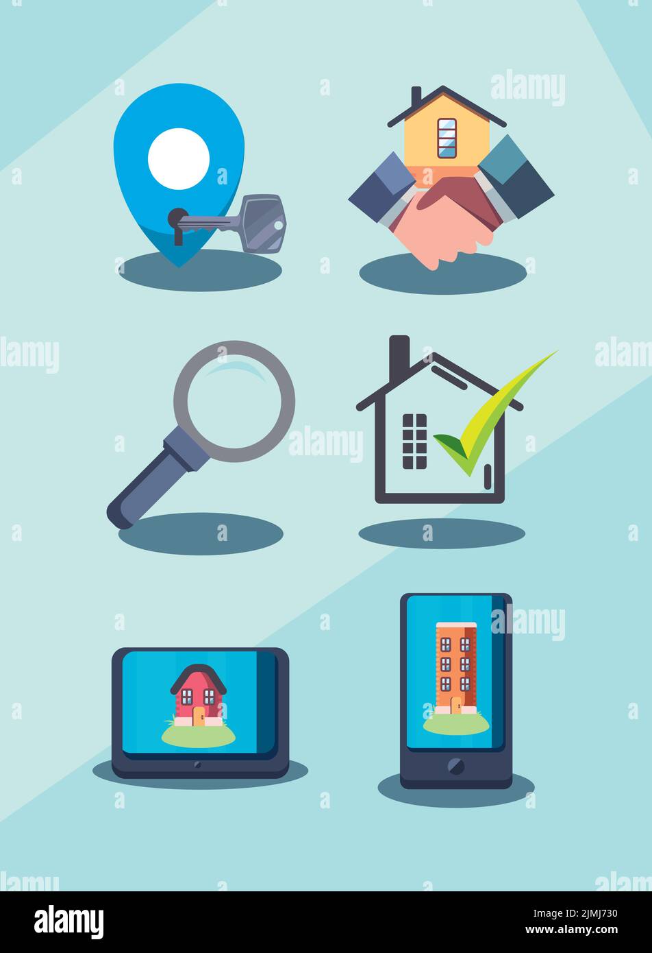 flat real states icons Stock Vector Image & Art - Alamy