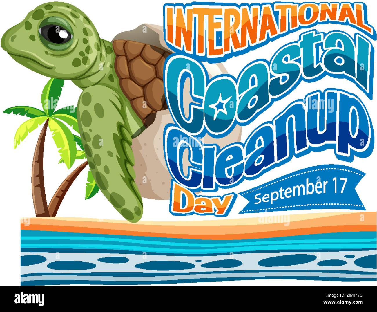 International Coastal Cleanup Day Poster illustration Stock Vector ...