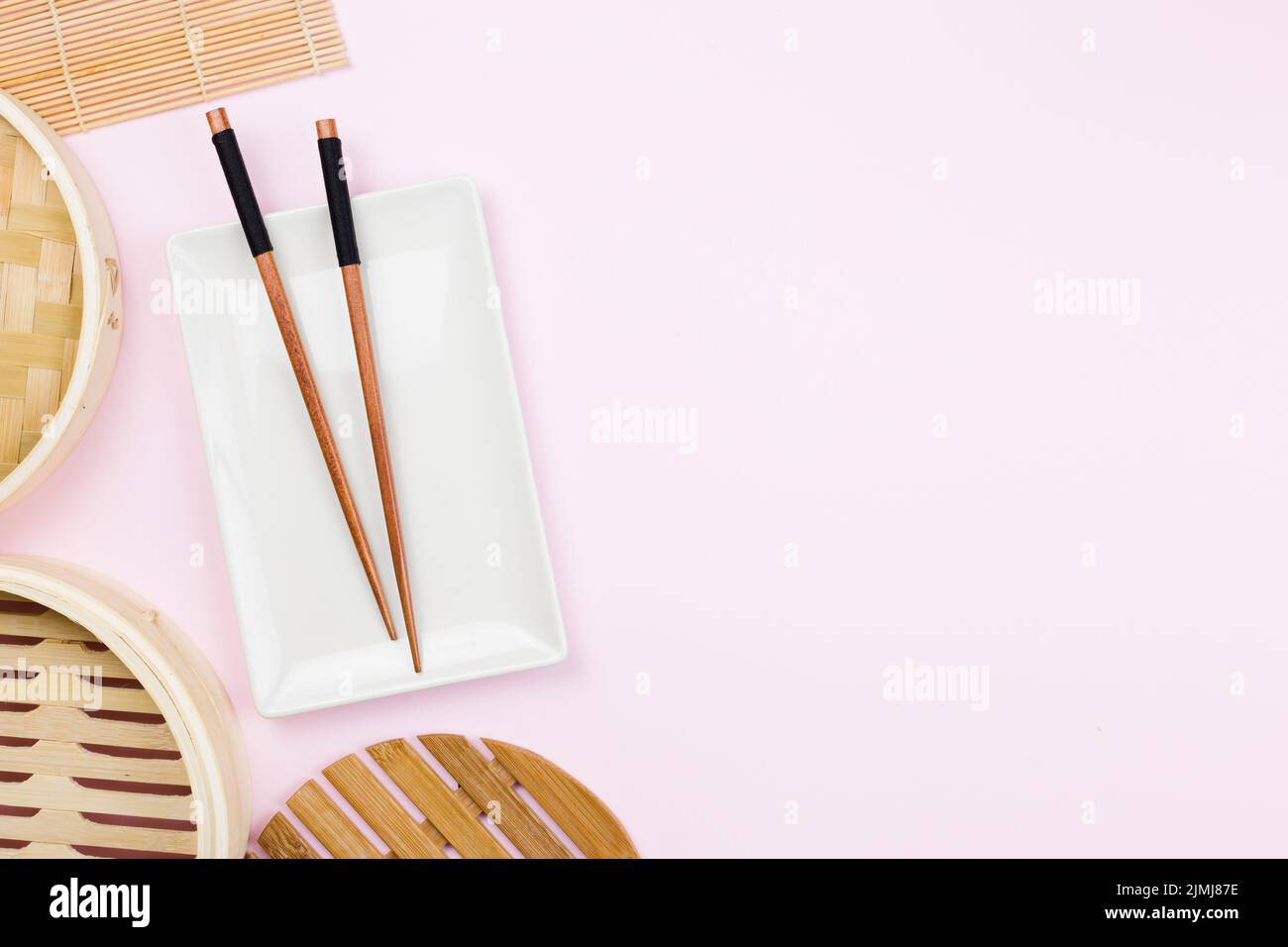 Top view asian tableware Stock Photo - Alamy