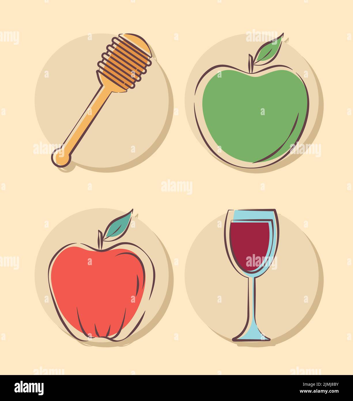 four rosh hashanah icons Stock Vector Image & Art - Alamy