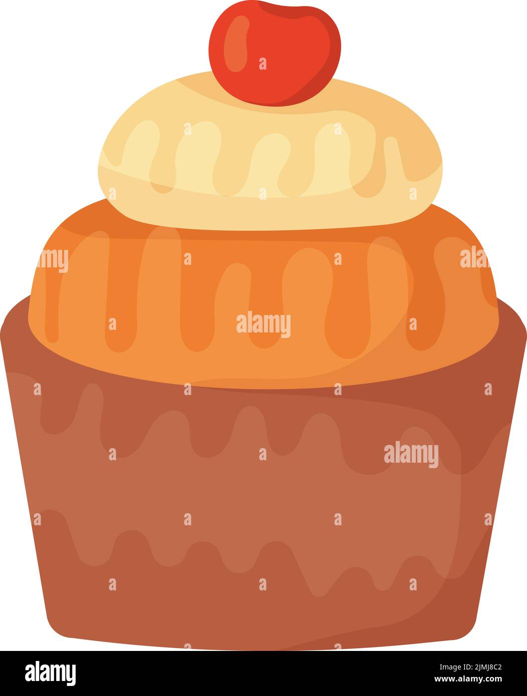 Fall pumpkin Cupcake. Homemade food concept. Stock vector iillustration ...