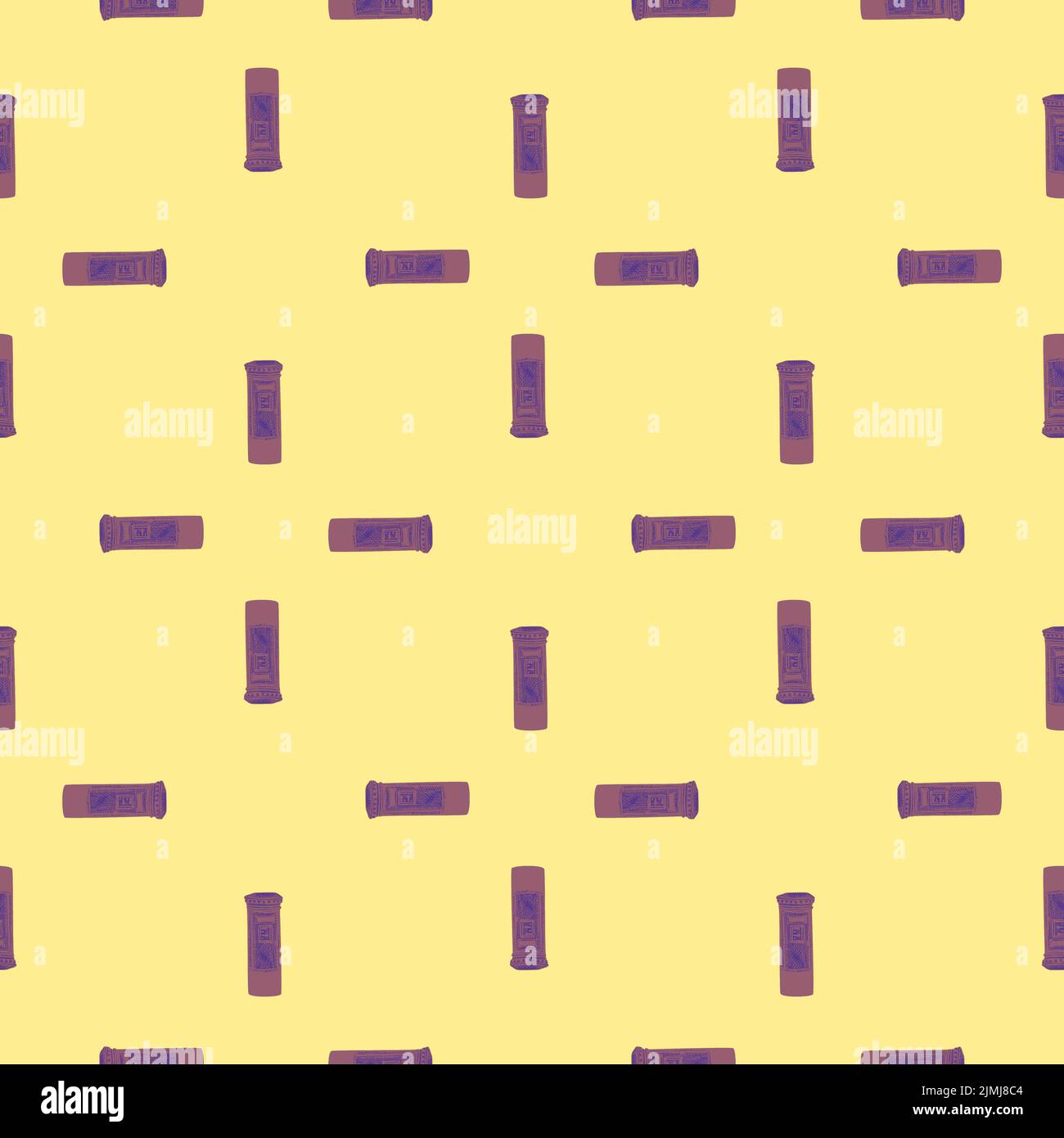 Mailbox engraved seamless pattern. Vintage letterbox in hand drawn ...