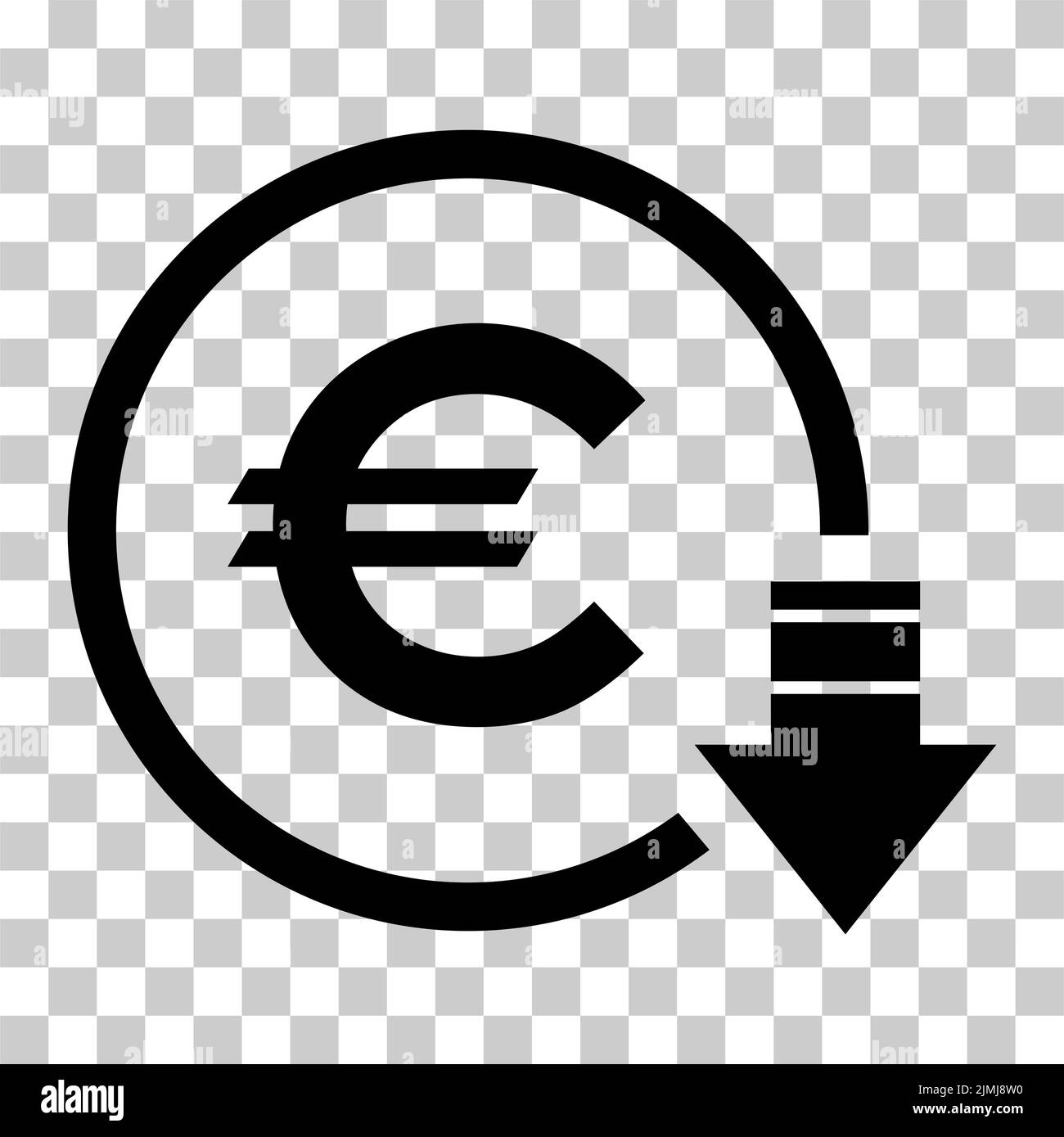 Cost reduction- decrease euro icon. Vector symbol isolated on background Stock Vector Image ...