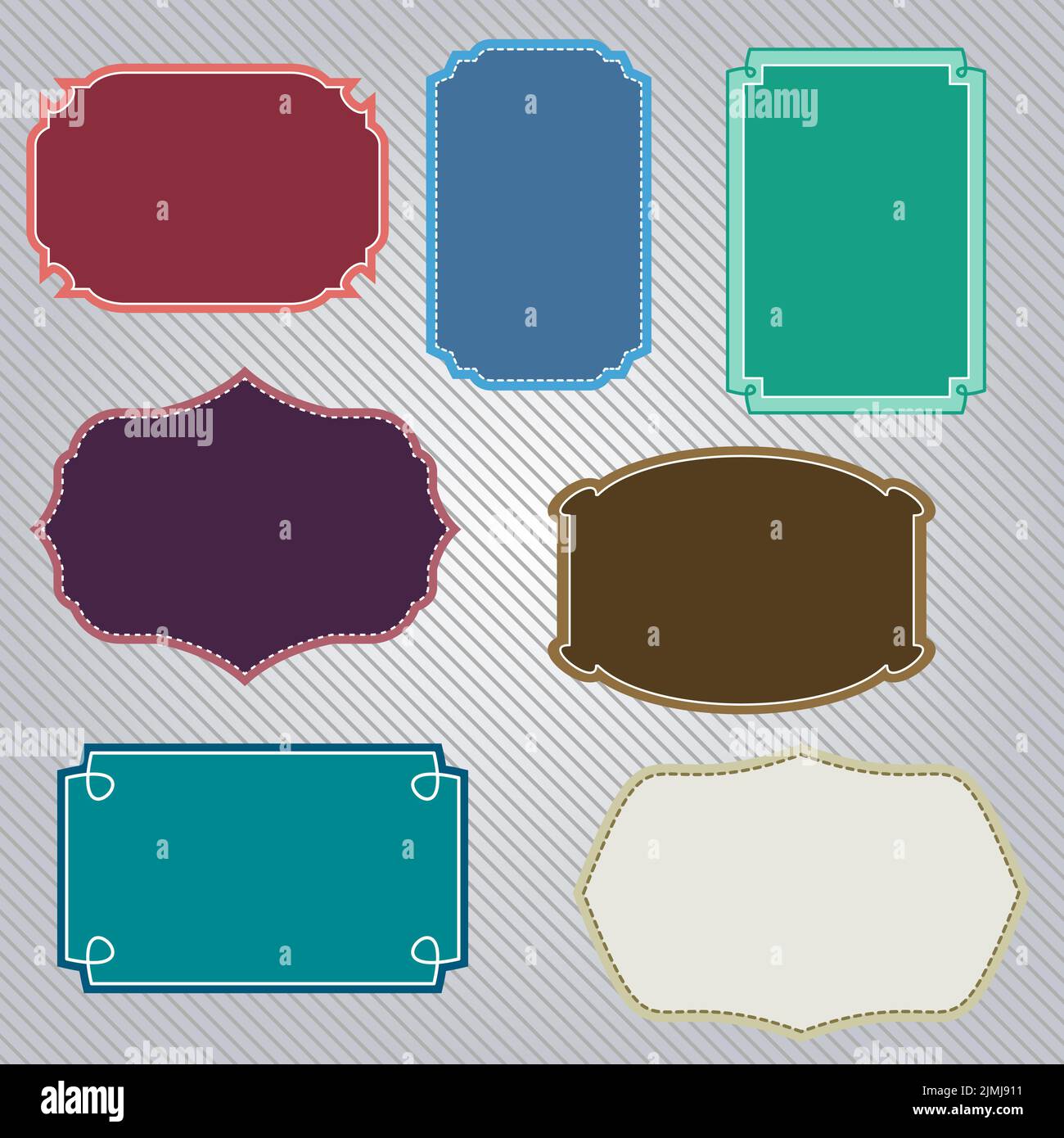 Vector frame labels set ornamental vintage decoration hi-res stock ...