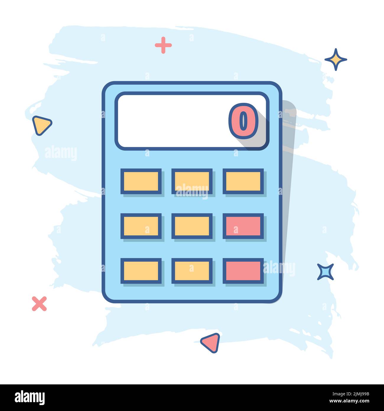 Cartoon calculator icon in comic style. Calculate illustration ...