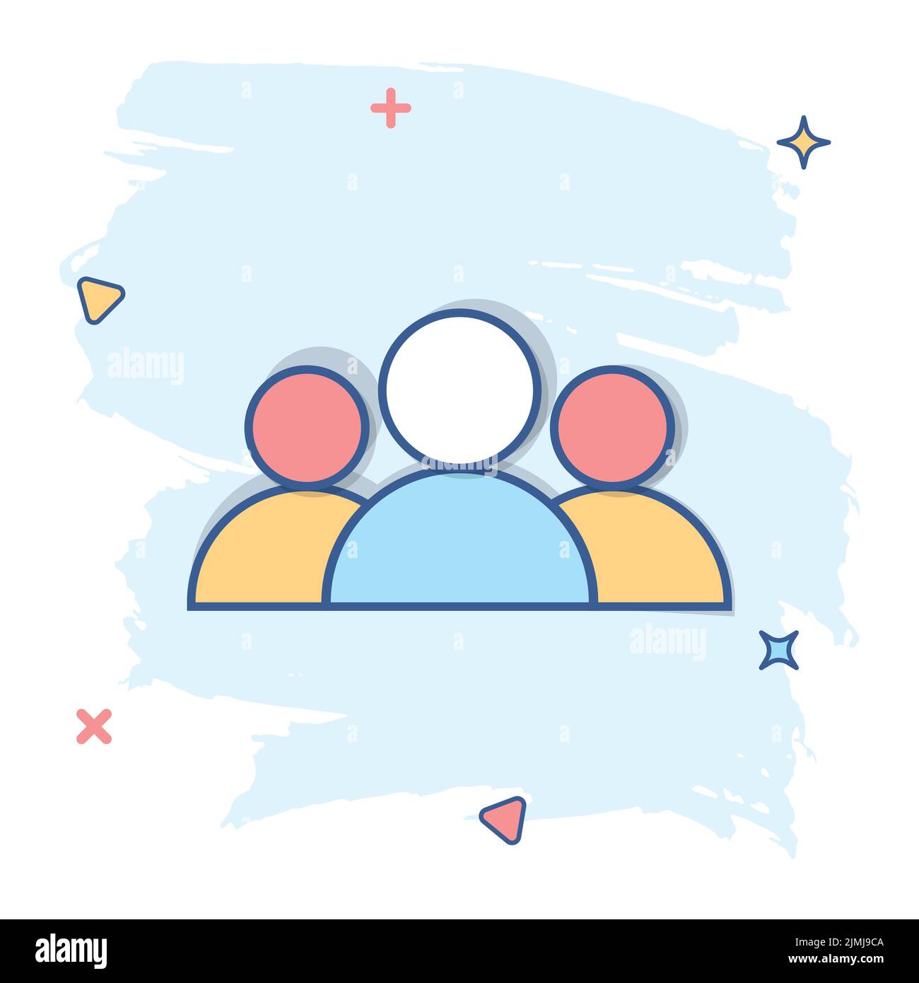 Cartoon people icon in comic style. Users illustration pictogram ...