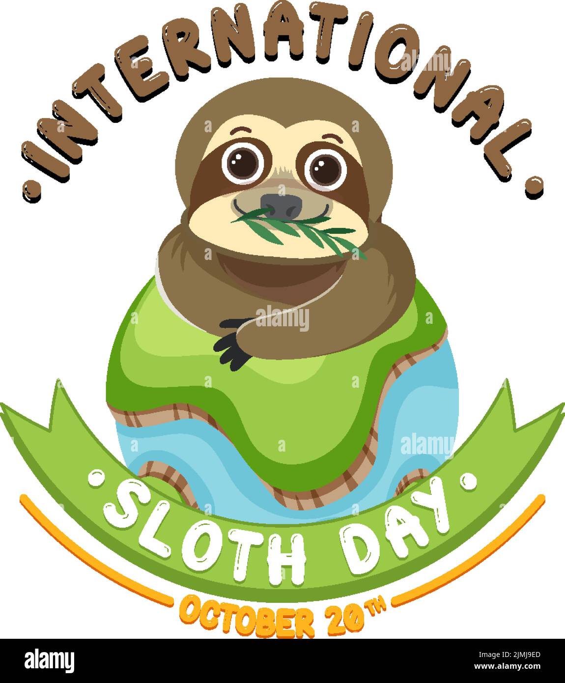 International sloth day banner concept vector illustration Stock Vector ...