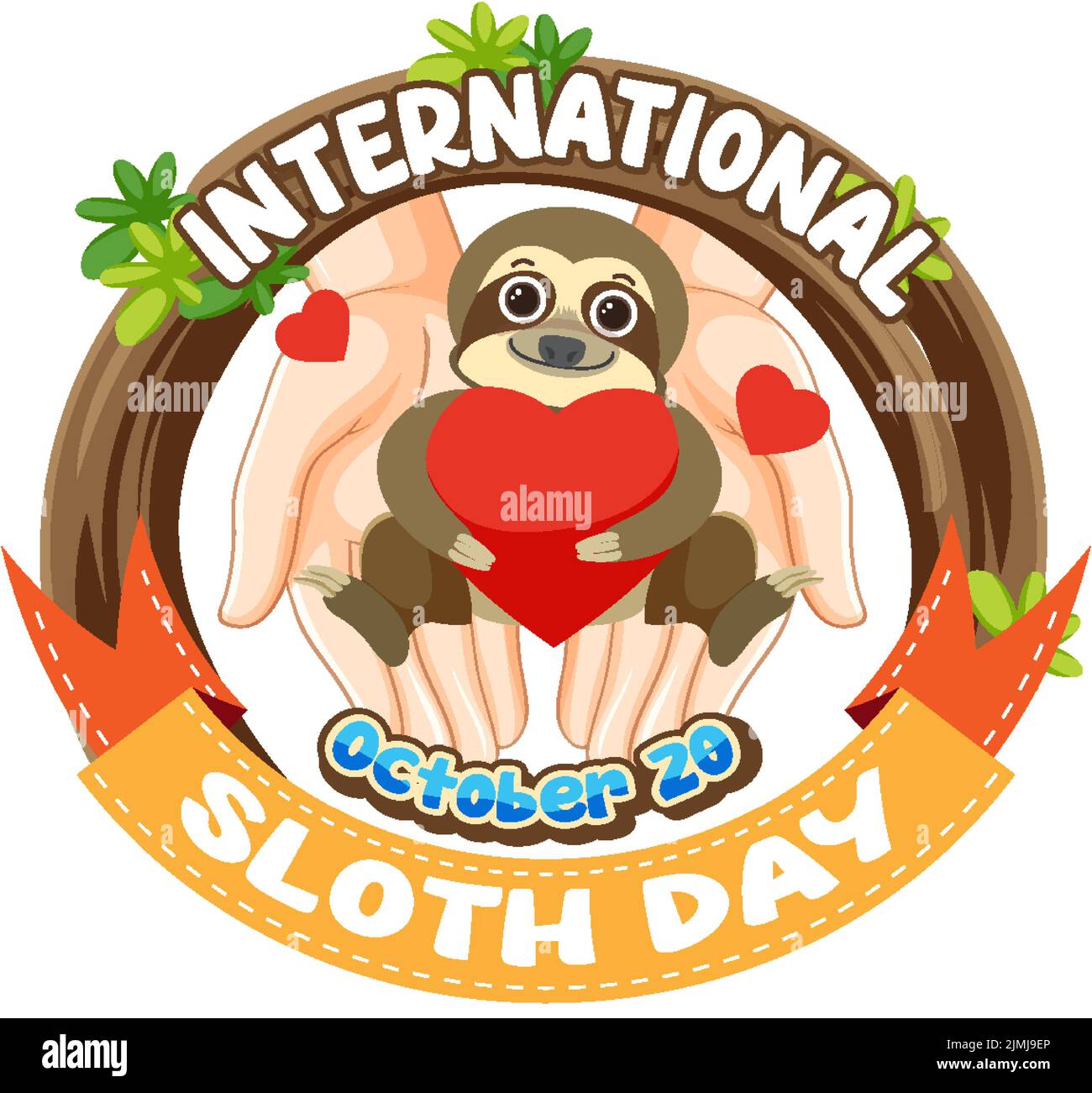 International sloth day banner concept vector illustration Stock Vector ...